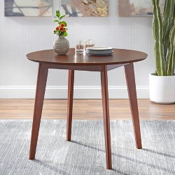 Alana Round Wood Dining Table Walnut - Baxton Studio : Target