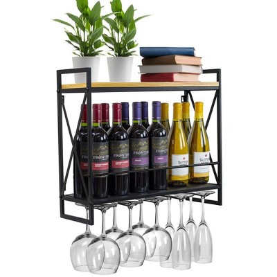 Costway 20-bottle Bamboo Wine Rack Cabinet Freestanding Display Shelf W ...