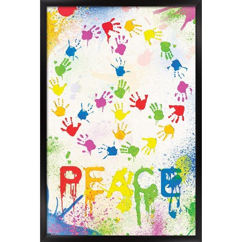 Trends International Peace Sign - Hands Framed Wall Poster Prints : Target