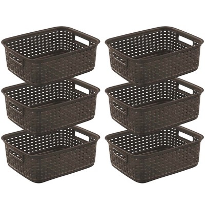 Sterilite Short Weave Wicker Pattern Storage Container Basket : Target