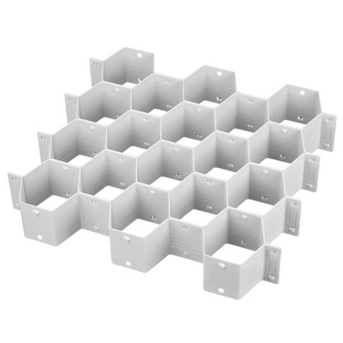 Mdesign Plastic Section Dresser Drawer Divider Organizer, 2 Pack - Gray ...