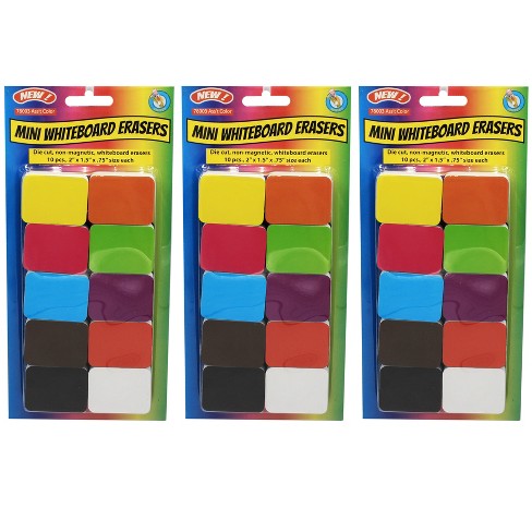Ashley Productions® Non-magnetic Mini Whiteboard Erasers, Assorted, 10 ...
