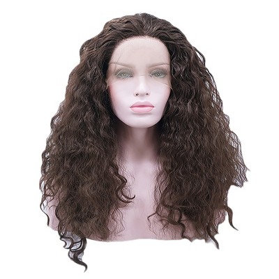 Unique Bargains Long Water Wave Lace Front Wigs For Women With Wig Cap ...