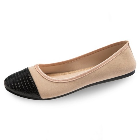 Alpine Swiss Kelly Cap Toe Ballet Flats Two Tone Comfortable Slip On ...