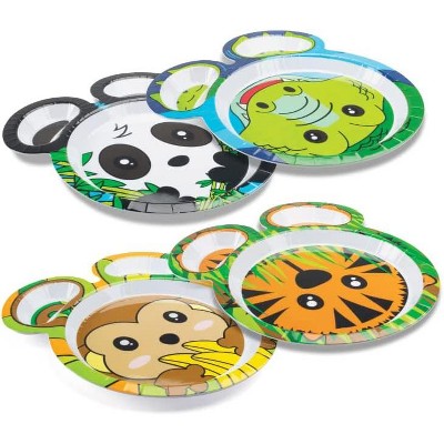 Bentology Mealtime Melamine Plates - 4 Zoo Animal Dishes For Kids ...