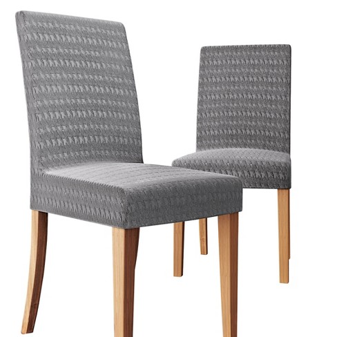 Collections Etc Houndstooth Textured Chair Slipcovers - Set Of 2 Grey ...