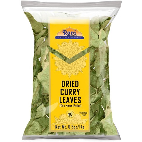 Dried Curry Whole Leaves (kari Neem Patha) - 0.5oz (14g) - Rani Brand ...