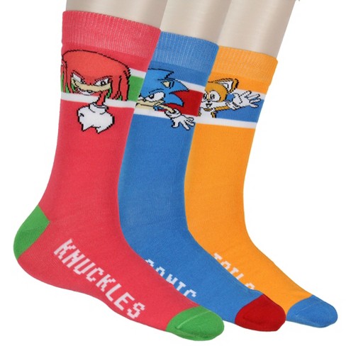 Sonic The Hedgehog Socks Men's 3 Pair Crew Socks Sonic Tails And ...