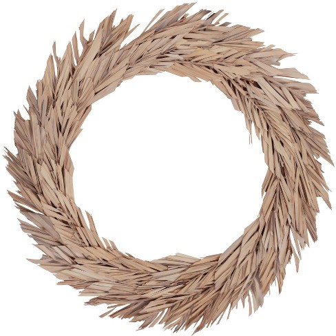 Vickerman Natural Botanicals 24" Bleached Canna Leaf Wreath. This ...