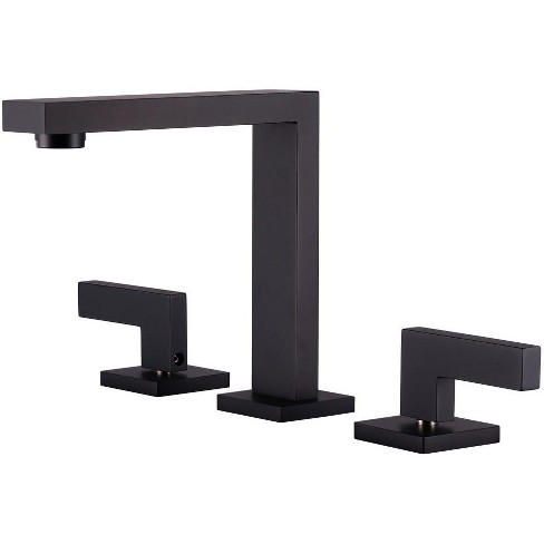 Fine Fixtures Square Bathroom Faucet, 8" Spread, Black : Target
