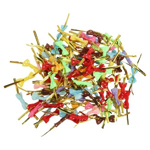 Unique Bargains Cute Twist Tie Bows Mixed Color 100 Pcs : Target