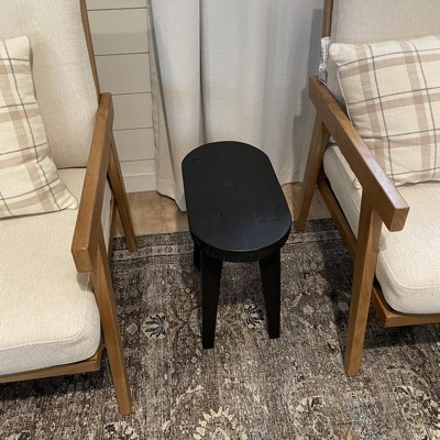 Woodland Tall Carved Wood Table Black - Threshold™ : Target
