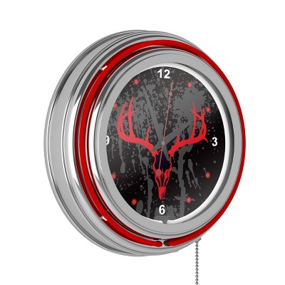 Hunt Skull Retro Neon Wall Clock : Target