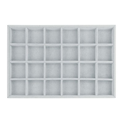 Juvale Velvet Jewelry Tray, Stackable 24 Grid Organizer For Earrings ...