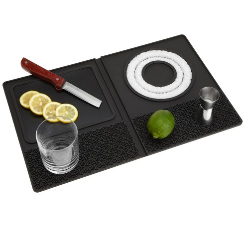True Bar Mat, Multipurpose Black Silicone Cocktail Prep Station, Rimmer ...
