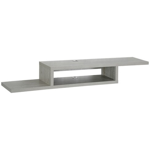 Homcom Wall Mounted Media Console, Floating Stand Component Shelf ...