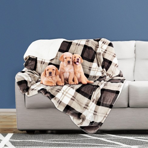 Pet Blanket - Reversible Waterproof Plaid Throw Protects Couch, Car ...