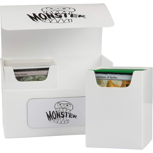 Monster Protectors Xl Magnetic Double Deck Box- White, Holds 200 Gaming ...