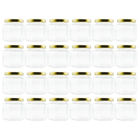 Cornucopia Brands- 4oz Hexagon Glass Jars With Gold Lids 24pk : Target