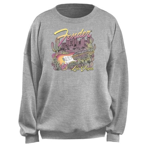 Junior's Fender Las Vegas Stratocaster Sweatshirt - Heather Gray ...