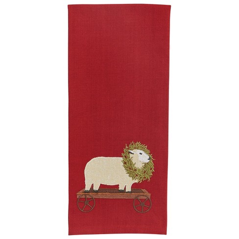 Park Designs Sheep With Wreath Dishtowel Set Of 2 : Target