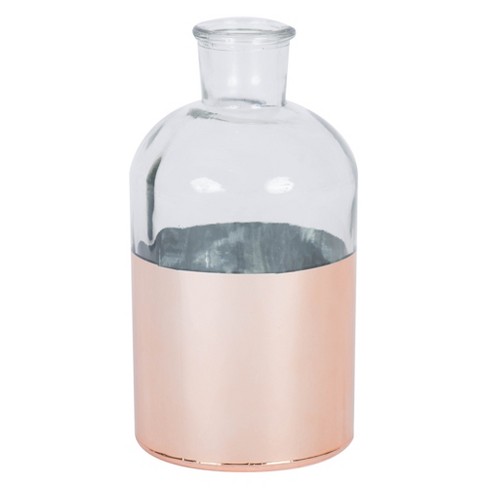 Vickerman 8" Clear Glass Bottle With Rose Gold Base : Target
