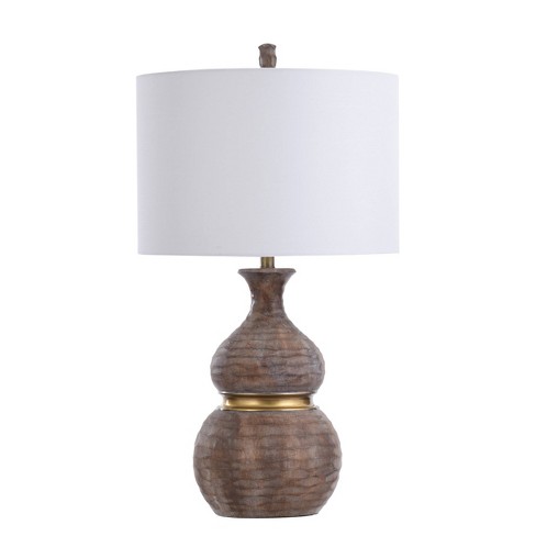 Logan Curved Table Lamp With Fabric Shade - White/gold - Stylecraft ...