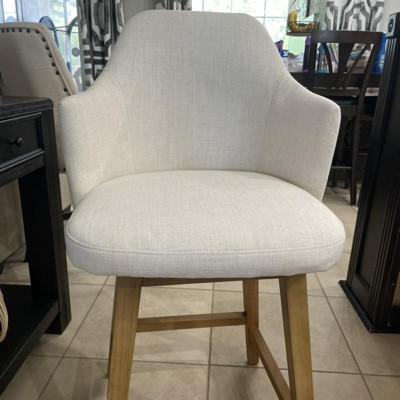 Kinston Swivel Curved Back Upholstered Counter Height Barstool ...