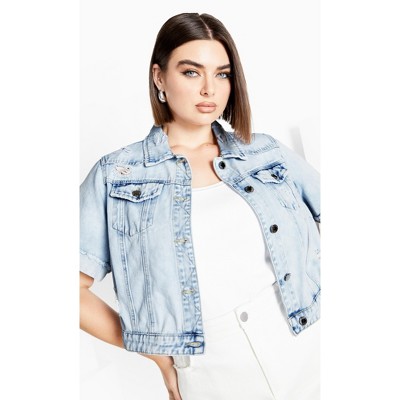 Women's Plus Size Ariadne Denim Jacket - Light Denim | Avenue : Target