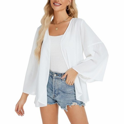 Women¡¯s Boho Floral Chiffon Duster Swimsuit Cover Ups Tops Lightweight ...