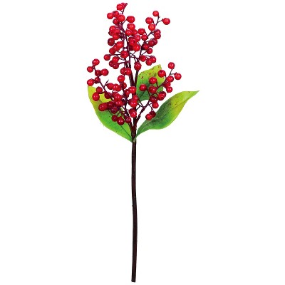 Sullivan's Christmas Cranberry Pick, Red Faux Floral Stem for Crafting ...