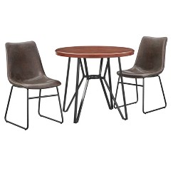 3pc Vance Dining Set Walnut/black- Buylateral : Target