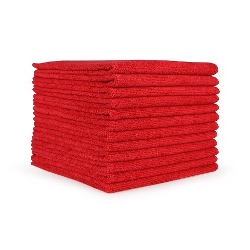 Smart Choice Microfiber Cloths 16x16 49gm Red (12/pack) : Target