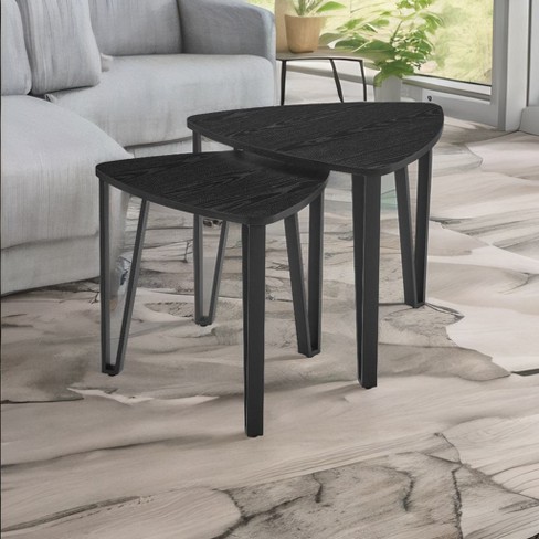 Set Of 2 Nesting Coffee Tables, Industrial End Tables Small Stacking ...