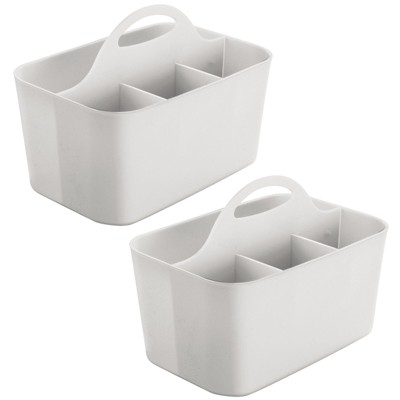 mDesign Plastic Divided Grooming Storage Organizer Caddy, Small, 2 Pack ...