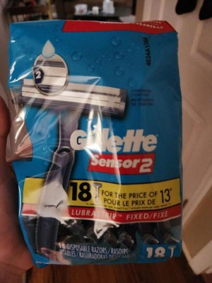 Gillette Sensor2 Base Fixed Head Men's Disposable Razors - 18ct : Target