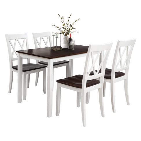 5-piece Home Kitchen Dining Table Set White-modernluxe : Target