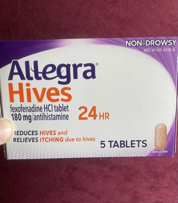 Allegra Adult Hives Relief Fexofenadine 180mg Tablets - 30ct : Target
