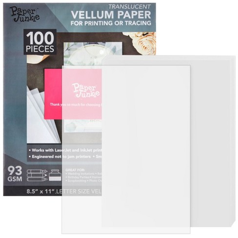 Paper Junkie 100 Sheets 8.5 X 11 In Translucent Vellum Paper - 93gsm ...