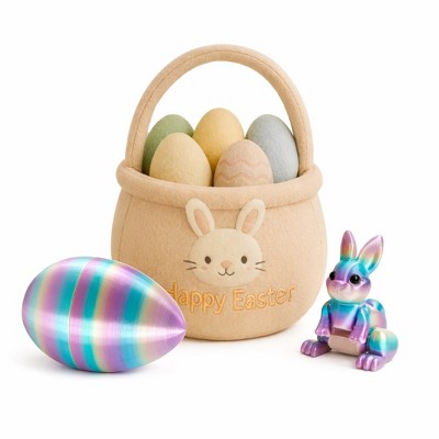 Easter Egg Basket Plush Toy with 3D Printed Bunny Surprise Eggs ...
