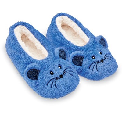 Collections Etc Plush Kitten Slippers With Skid-resistant Soles Small ...