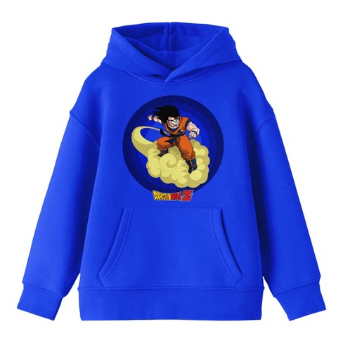 Dragonball Z Goku Riding A Cloud With Circle Background And Title Logo ...