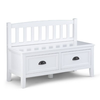 42" Portland Entryway Storage Bench With Drawers White - Wyndenhall ...