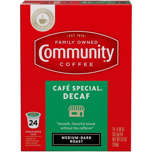Community Coffee Decaf Medium Roast Coffee - Single Serve Pods - 24ct ...
