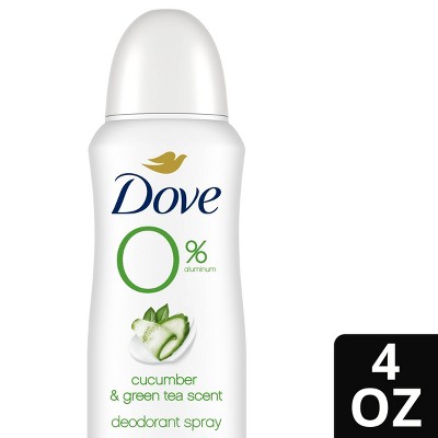 Dove Beauty 0% Aluminum, Cucumber & Green Tea Deodorant Spray - Trial ...
