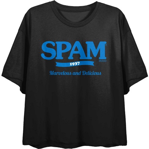 Spam Brand 1937 Logo Juniors Black Crop T-shirt : Target