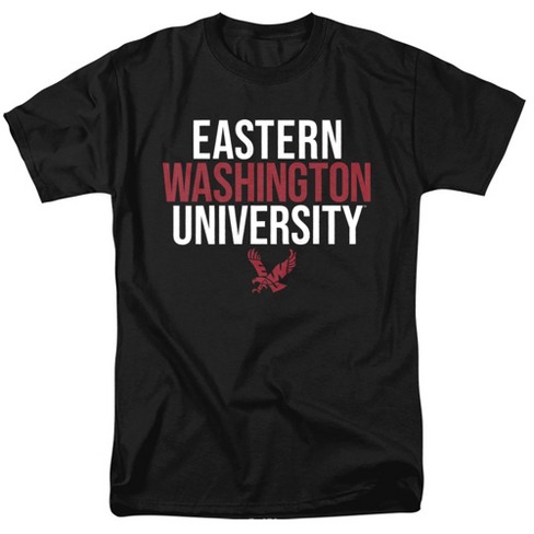 Eastern Washington University Official Stacked Adult T-shirt, Black ...