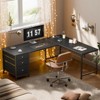 Qwatto 63 Inch L Shaped Gaming Desk Black Computer Corner Table with ...