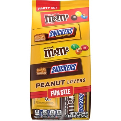 Snickers & M&m's Fun Size Peanut Lover Chocolate Candy Variety Pack ...