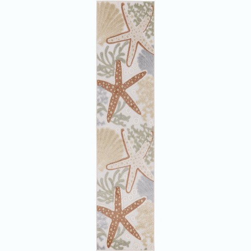 Nourison Aloha Ocean Starfish Indoor/outdoor Area Rug Ivory Multicolor ...